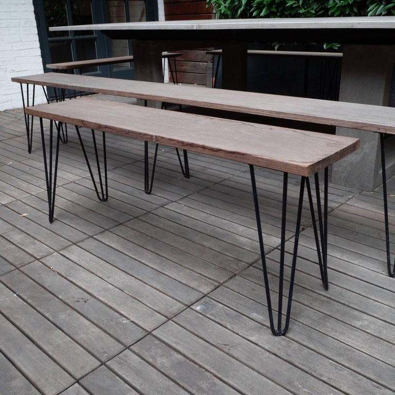 Ipe and Black Iron Hairpin Leg Bench, Long For Sale at 1stDibs | ipe ...