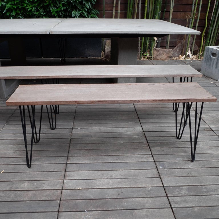 Ipe and Black Iron Hairpin Leg Bench, Long For Sale at 1stDibs | ipe ...