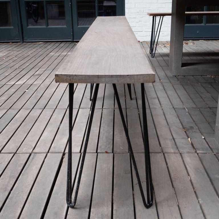 Ipe and Black Iron Hairpin Leg Bench, Long For Sale at 1stDibs | ipe ...