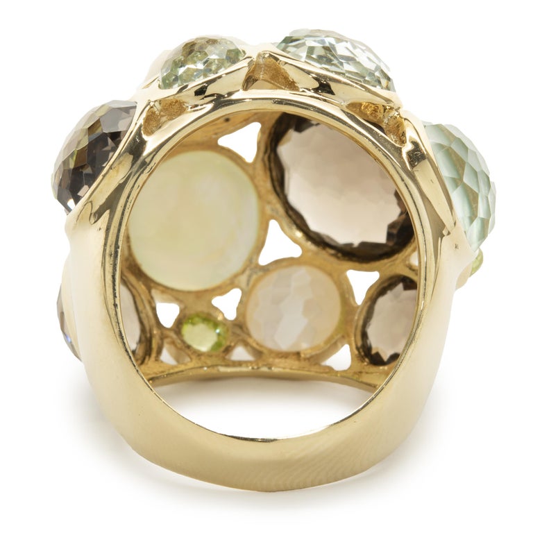 Ippolita 18 Karat Yellow Gold Bezel Set Multi Gemstone Dome Ring For ...