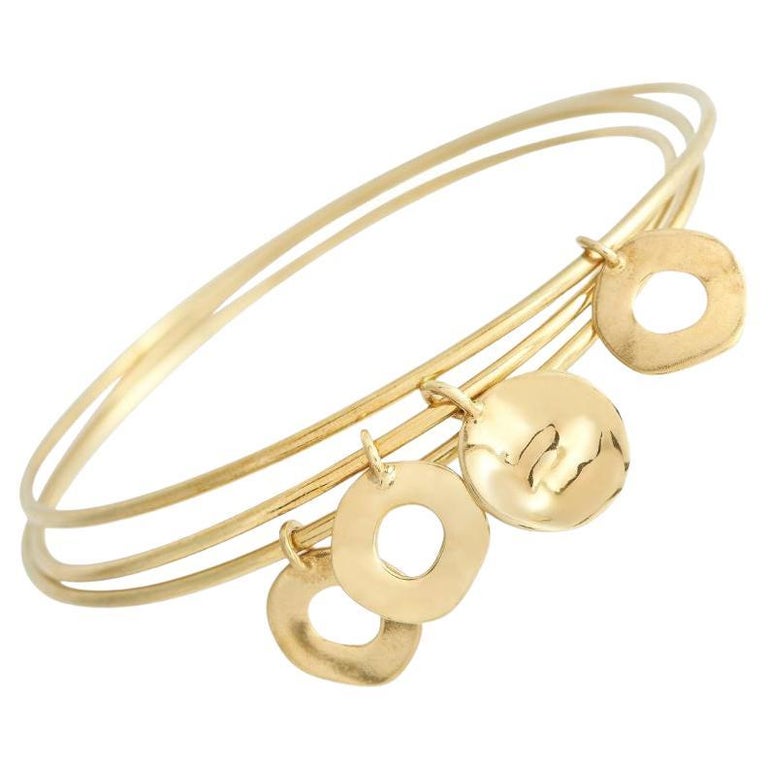 Ippolita 18k Yellow Gold Triple Bangle Charm Bracelet For Sale at 1stDibs