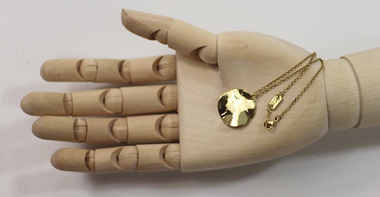 Ippolita Yellow Gold “Wavy Disc” Pendant-Necklace For Sale at 1stDibs
