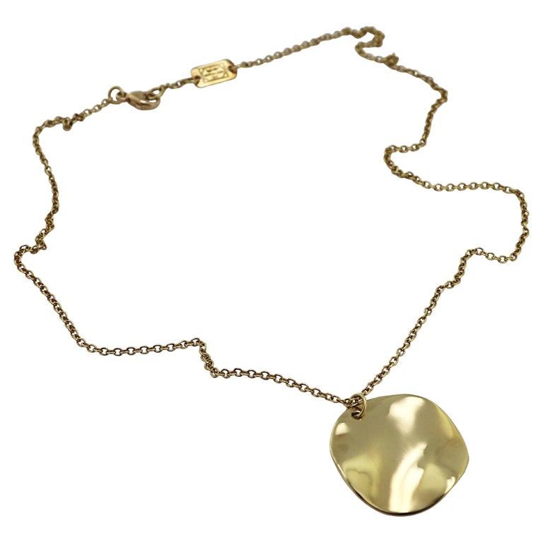 Ippolita Yellow Gold “Wavy Disc” Pendant-Necklace For Sale at 1stDibs