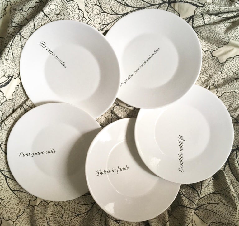 "Ipse dixit": Crafted in Italy set of dinnerware with famous latin ...