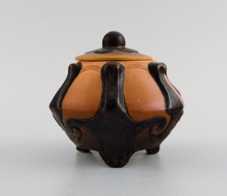 Ipsen's, Denmark, Art Nouveau Lidded Jar and Bowl in Hand-Painted ...