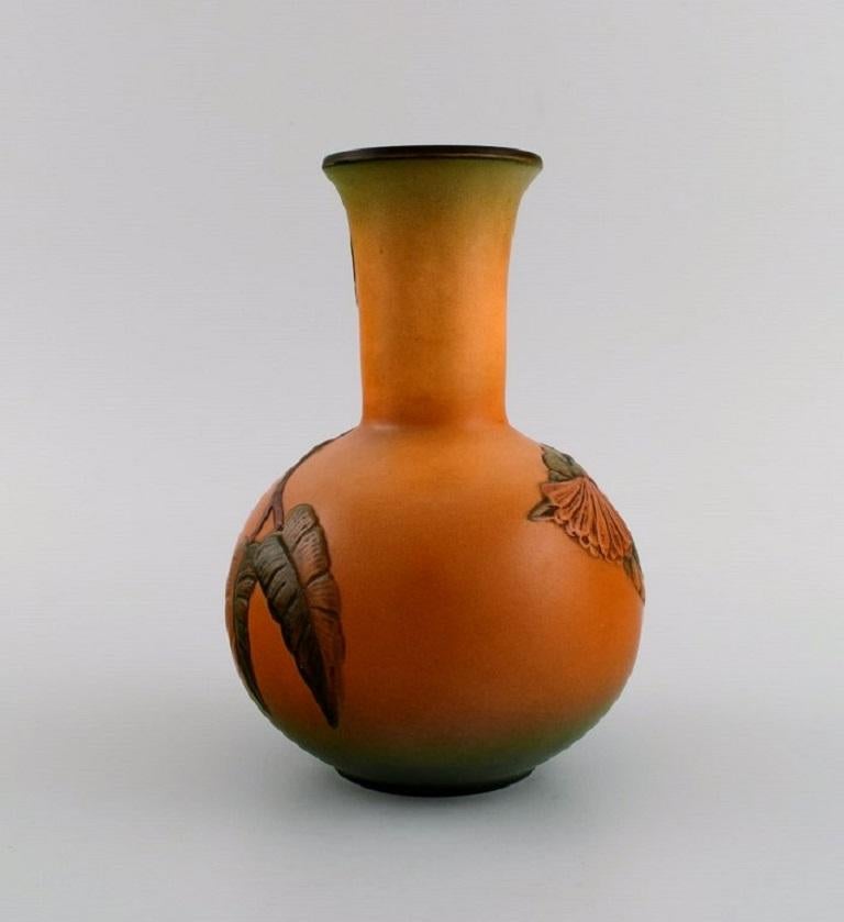 Ipsen's, Denmark, Art Nouveau Vase in Hand-Painted Ceramics with ...