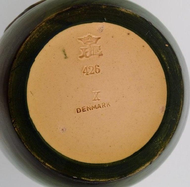 Ipsen's, Denmark, Vase in Glazed Ceramics, Hand-Painted Landscape ...