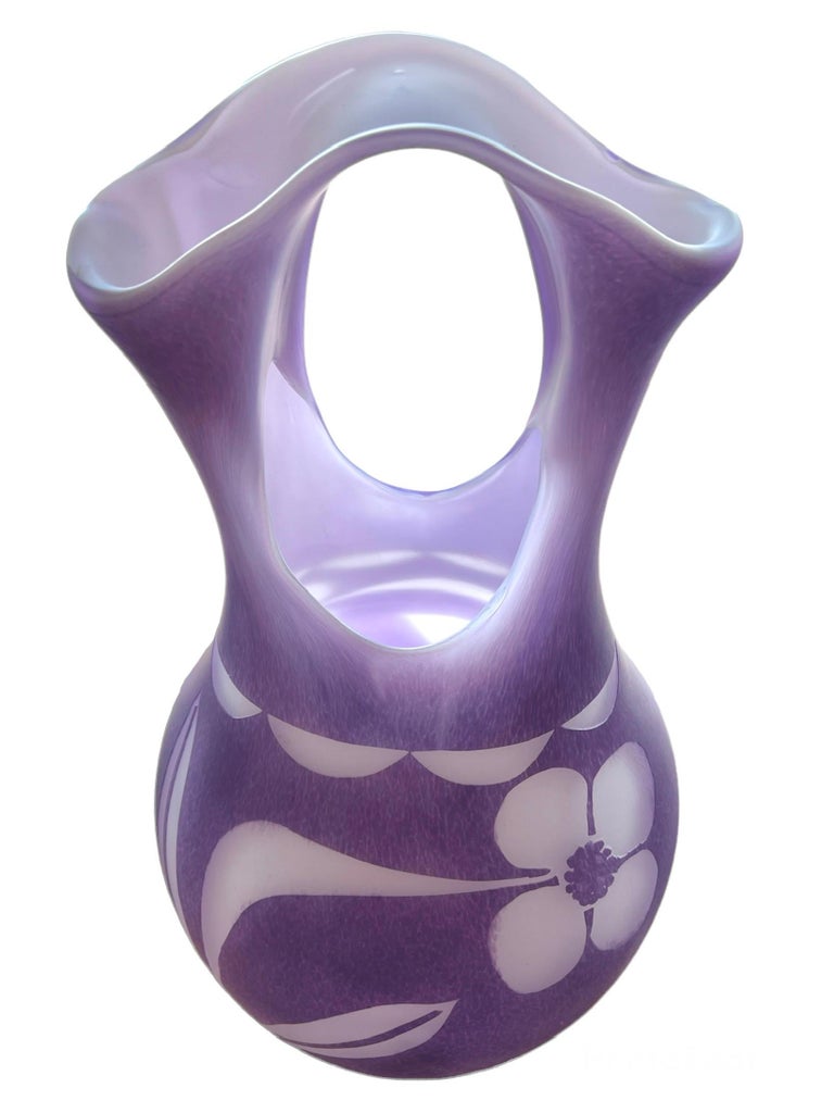 Ira Lujan - Hand-blown Glass Purple Wedding Vase For Sale at 1stDibs