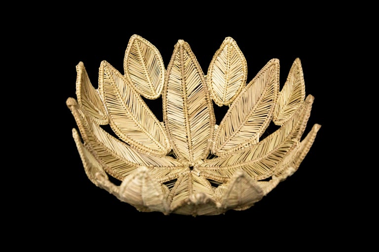 Iraca Fibre Leaf Basket For Sale at 1stDibs
