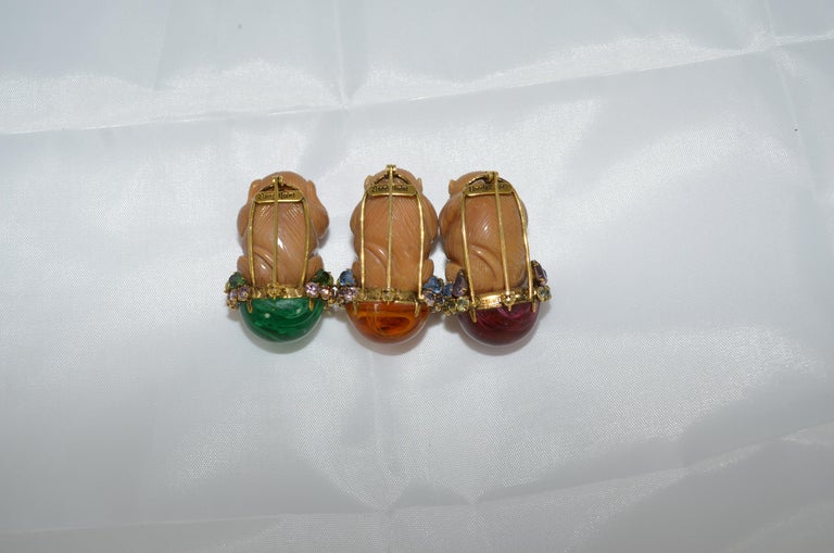 Iradj Moini Hear-No-Evil, See-No-Evil, Speak-No-Evil Monkey Brooch Set ...