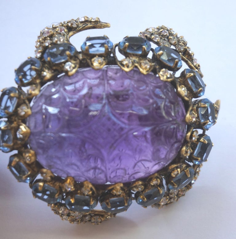 Iradj Moini Turtle Pin Amethyst, Blue Topaz, Rubies and Crystals at 1stDibs