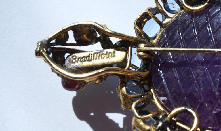 Iradj Moini Turtle Pin Amethyst, Blue Topaz, Rubies and Crystals at 1stDibs