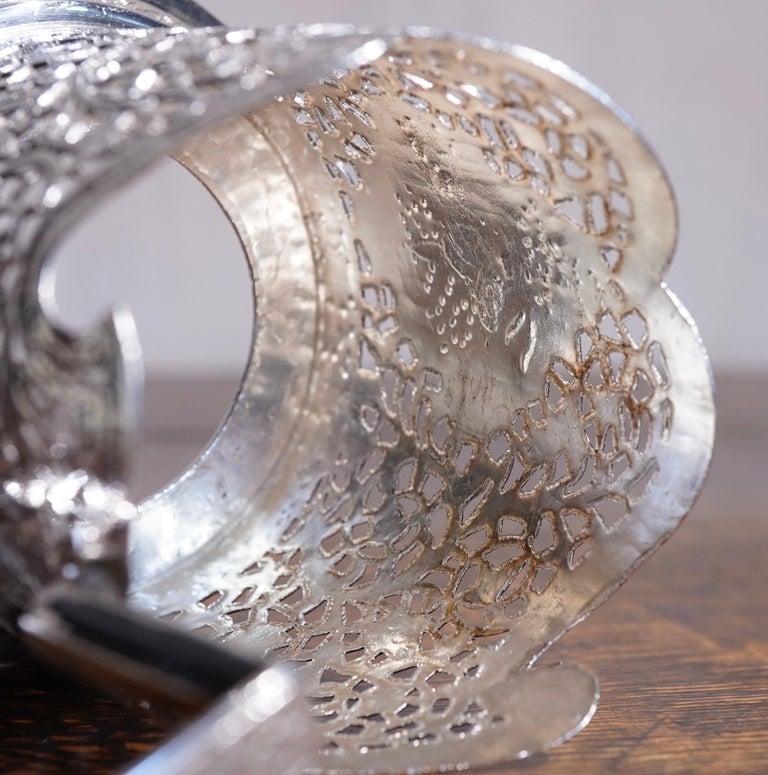 Iranian Silver and Glass Coffee Cup, Head of a Ruler, Qajar, 19th ...