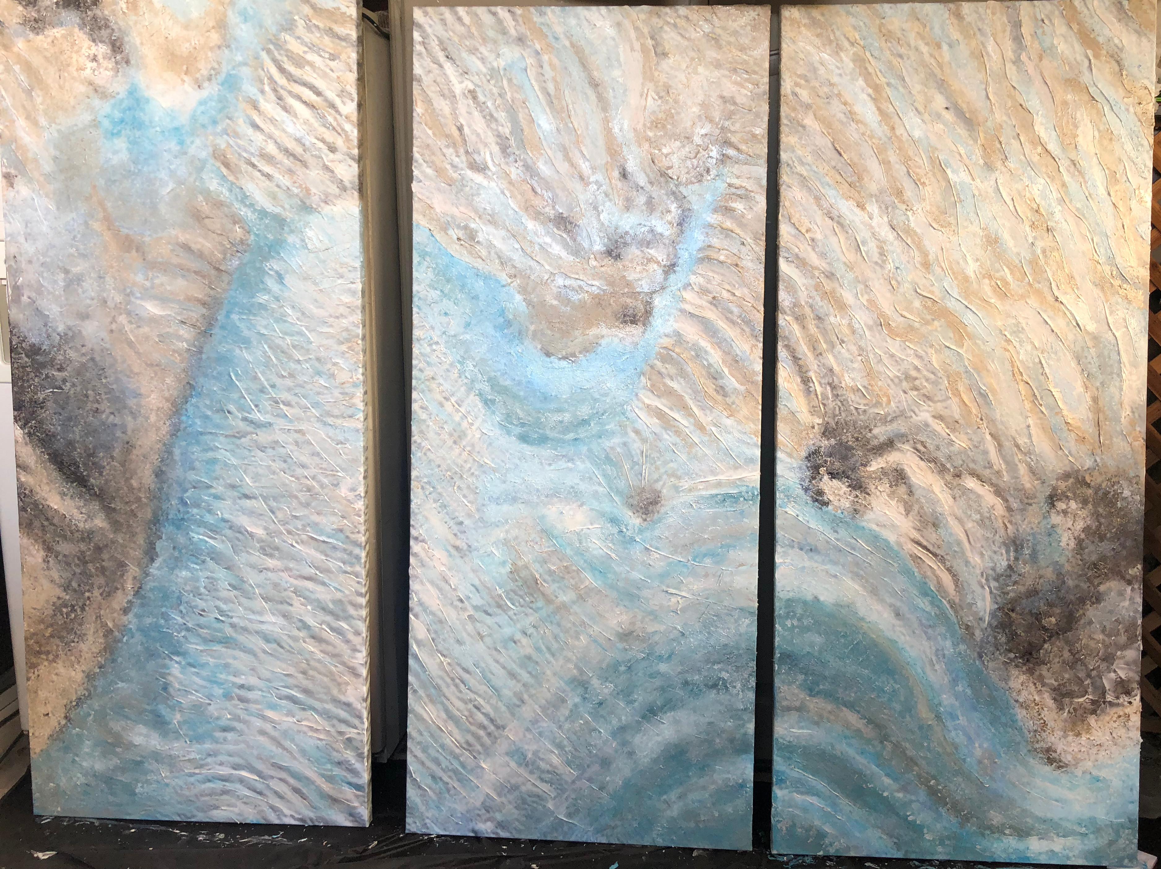 Irena Orlov - Coastal Beach Mixed Media Paintings Canvas 72H X 90"W ...