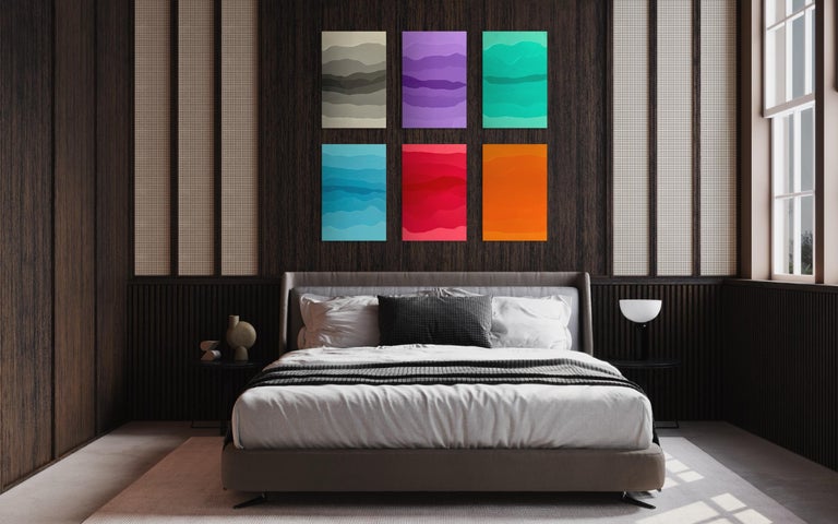 IRENA TONE - Opacity Polyptych of 6 Paintings Original Colorful ...
