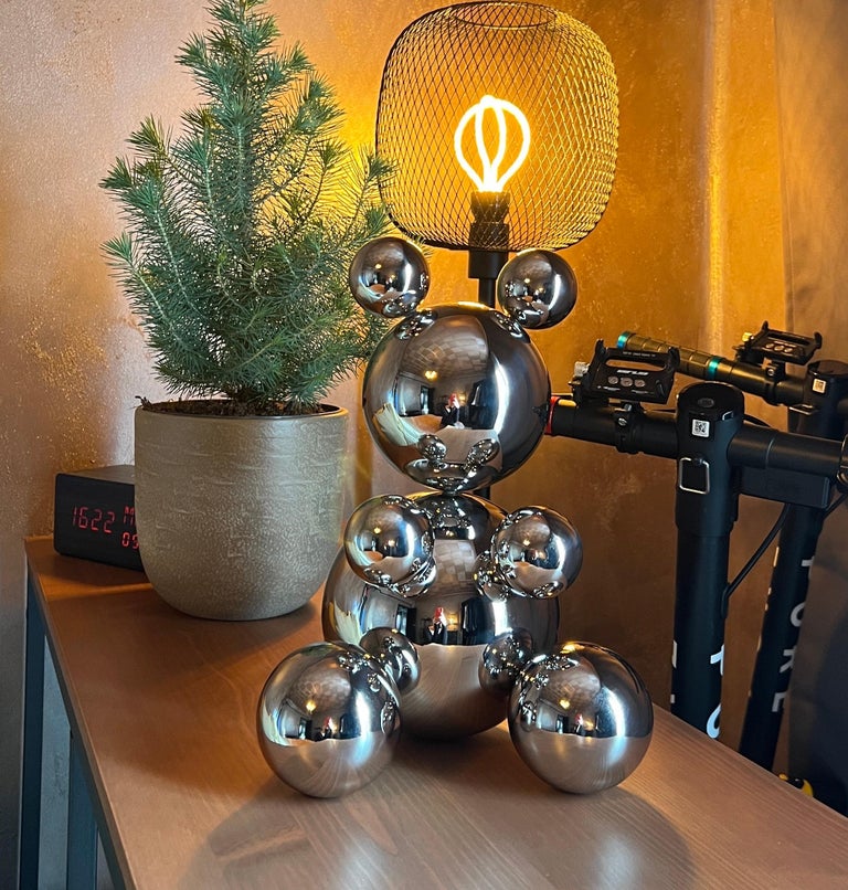 IRENA TONE - Middle Stainless Steel Bear 'Brave' Sculpture Minimalistic ...