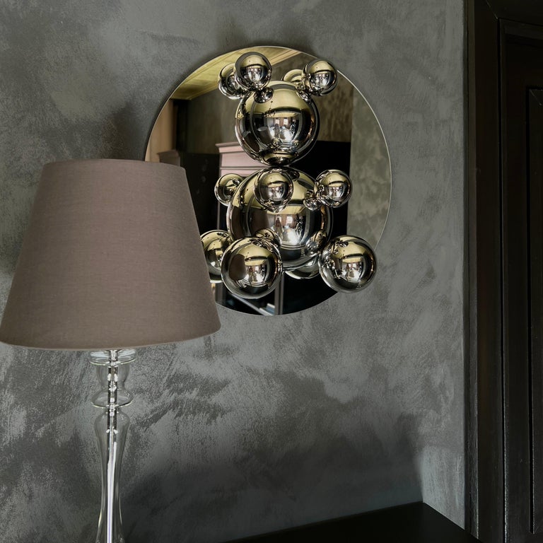 IRENA TONE - Middle Stainless Steel Bear 'Daniel' on mirror Sculpture ...