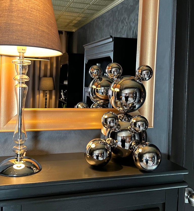 IRENA TONE - Middle Stainless Steel Bear 'David' Sculpture Minimalistic ...