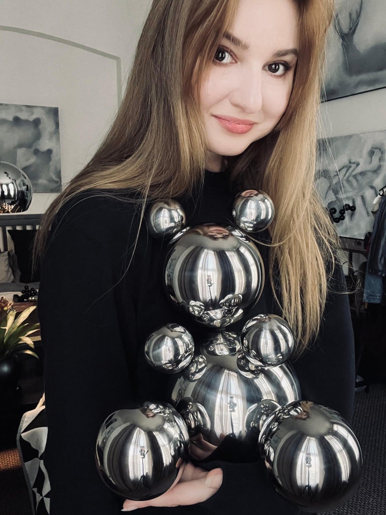 IRENA TONE – Edelstahl-Bär-Skulptur „James“ Minimalistisches Tier im ...