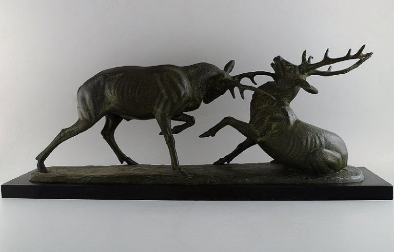 Irénée Rochard, France, Colossal Sculpture, Fighting Deer For Sale at ...