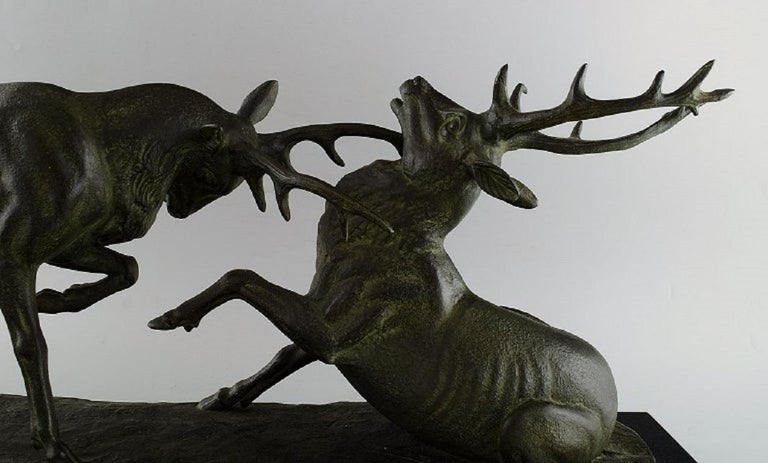 Irénée Rochard, France, Colossal Sculpture, Fighting Deer For Sale at ...