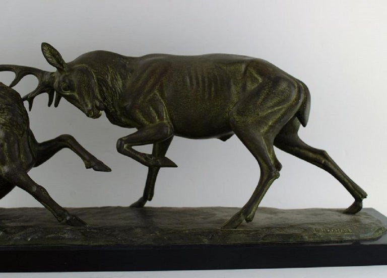 Irénée Rochard, France, Colossal Sculpture, Fighting Deer For Sale at ...