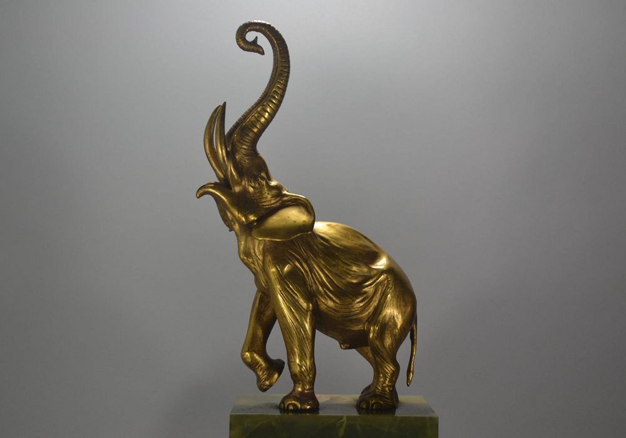 Irenee Rochard Art Deco Large Clock with Bronze Elephant For Sale at ...