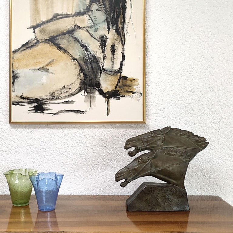 Ireneè Rochard Horse Heads in Motion, Sculpture, Reveyrolis, France For ...