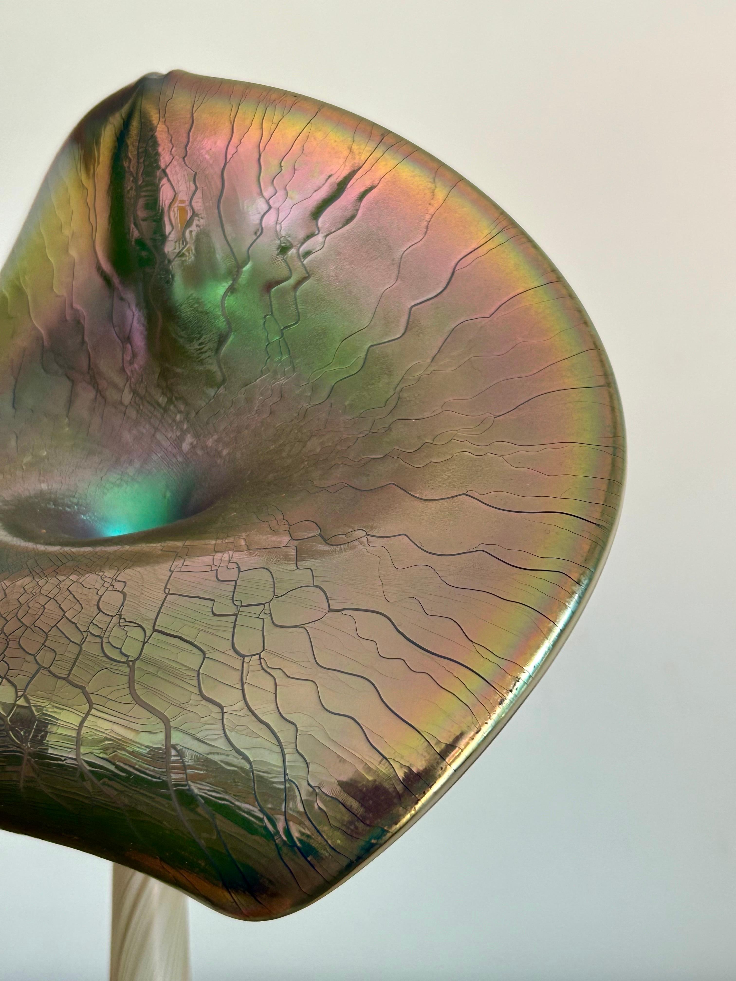 Iridescent Art Glass Vase Stuart Abelman 1988 For Sale at 1stDibs