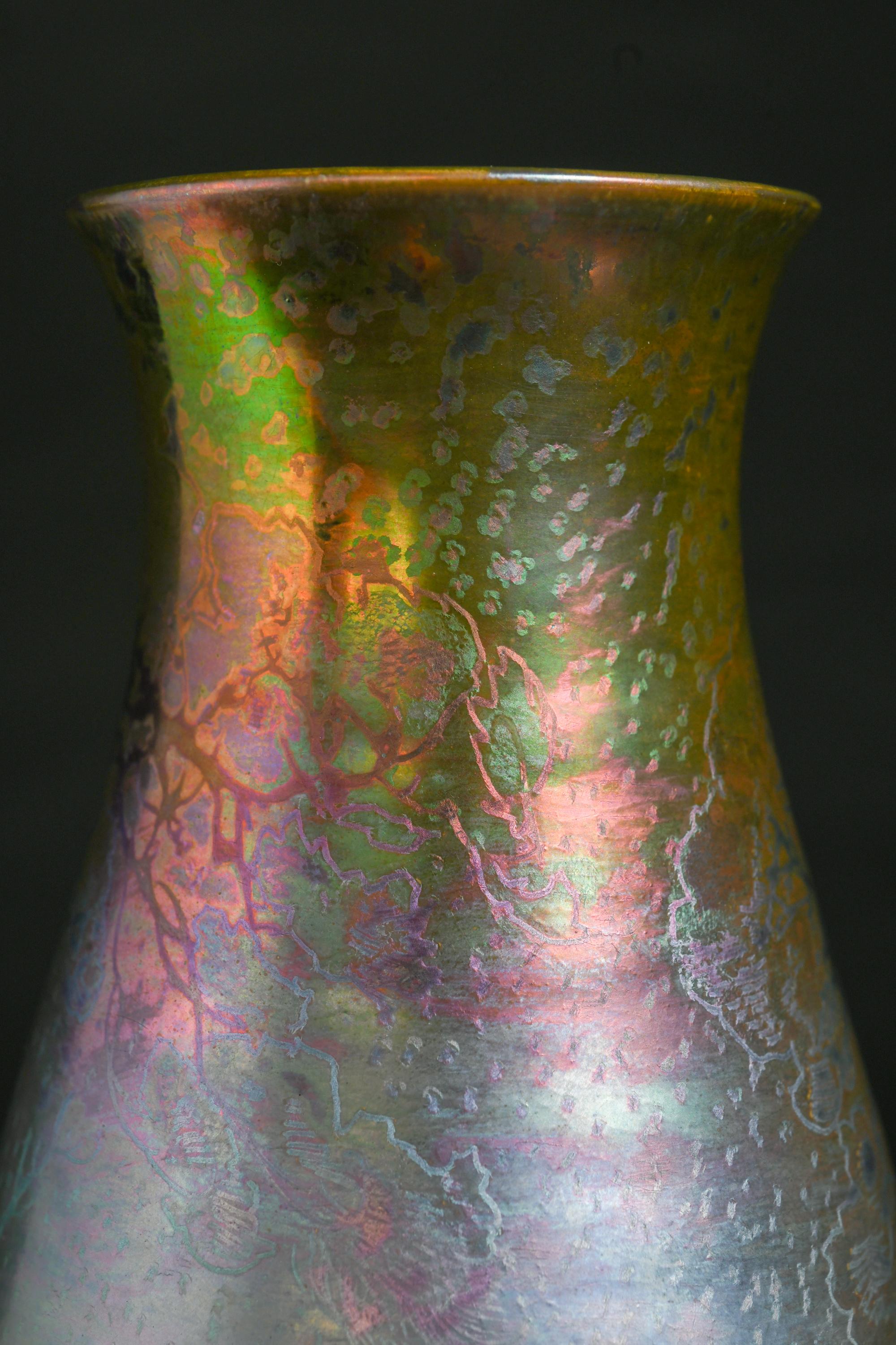 Iridescent Art Nouveau Landscape Vase by Clement Massier at 1stDibs ...