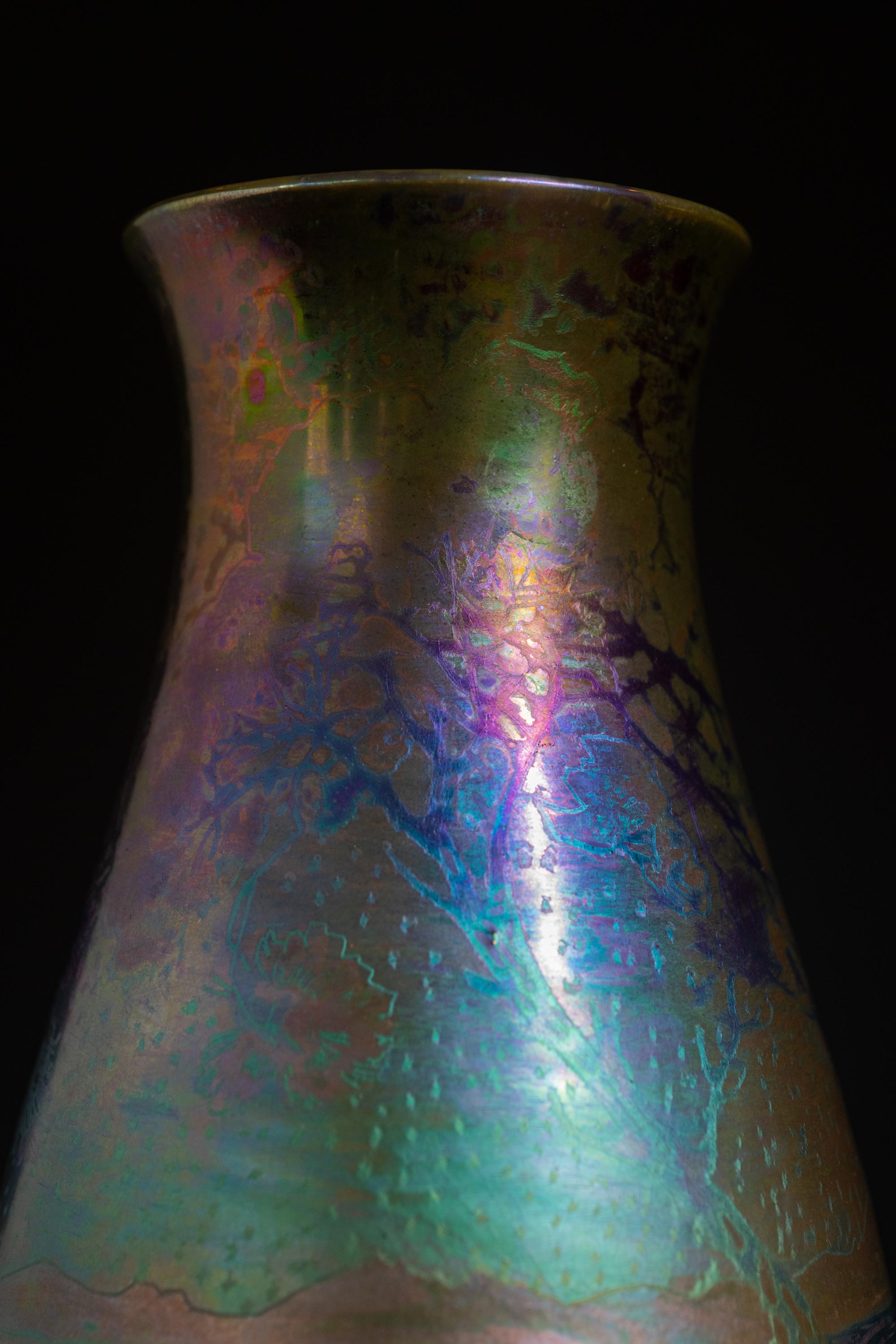 Iridescent Art Nouveau Landscape Vase by Clement Massier at 1stDibs ...