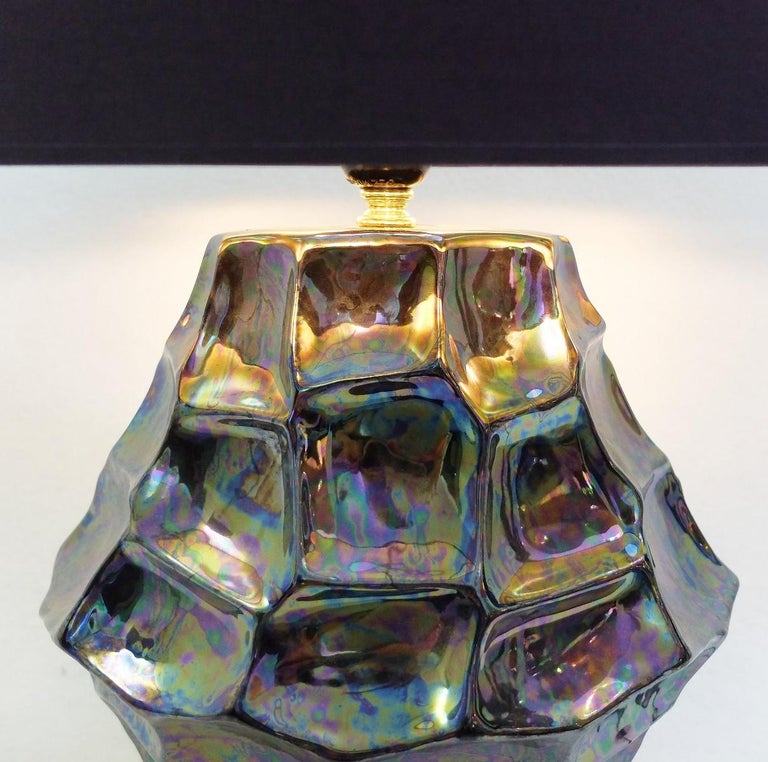 Iridescent Ceramic Table Lamp For Sale at 1stDibs