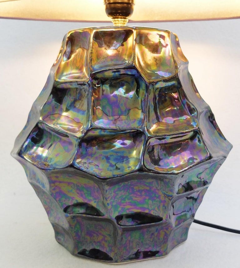 Iridescent Ceramic Table Lamp For Sale at 1stDibs