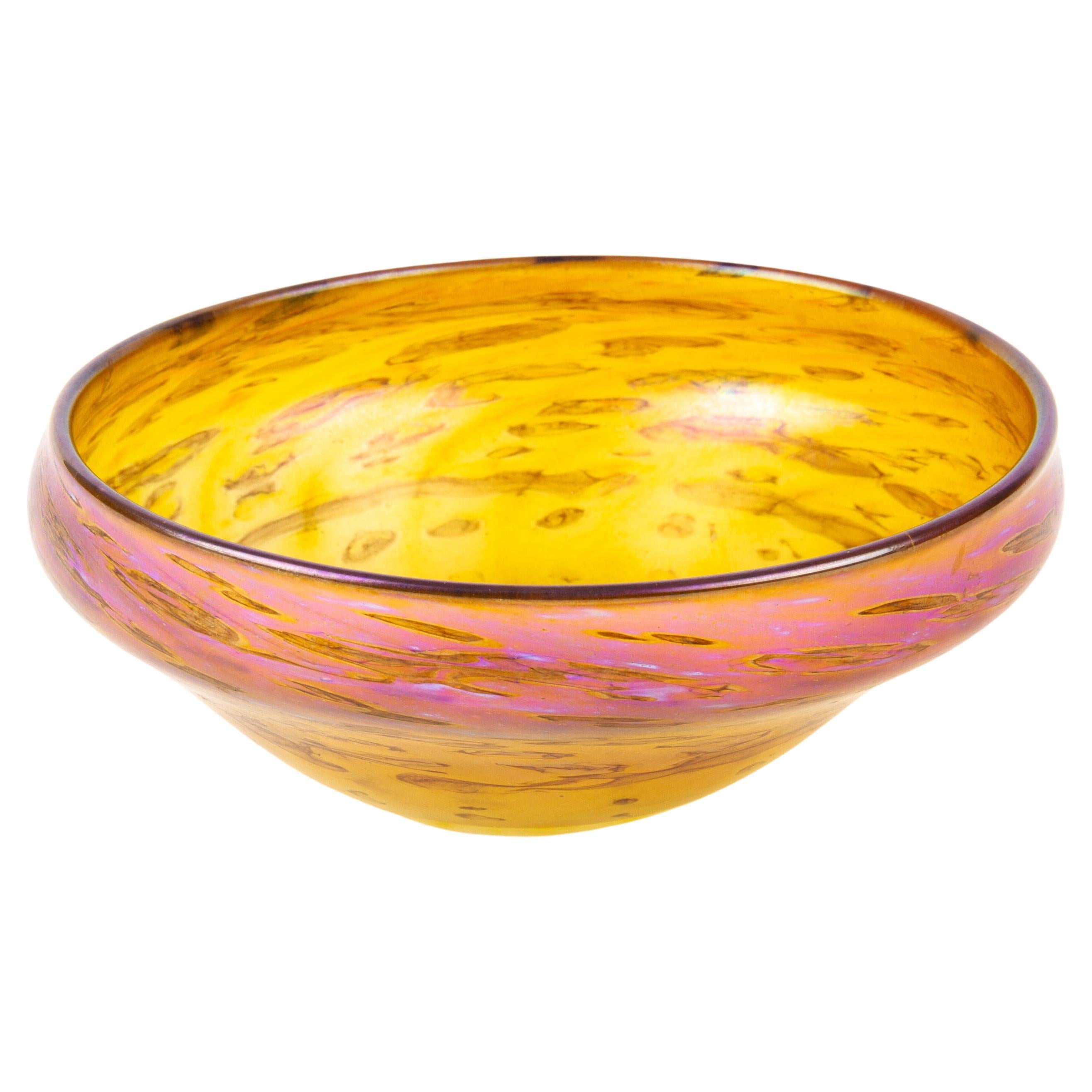 Iridescent Glass Designer Bowl For Sale at 1stDibs