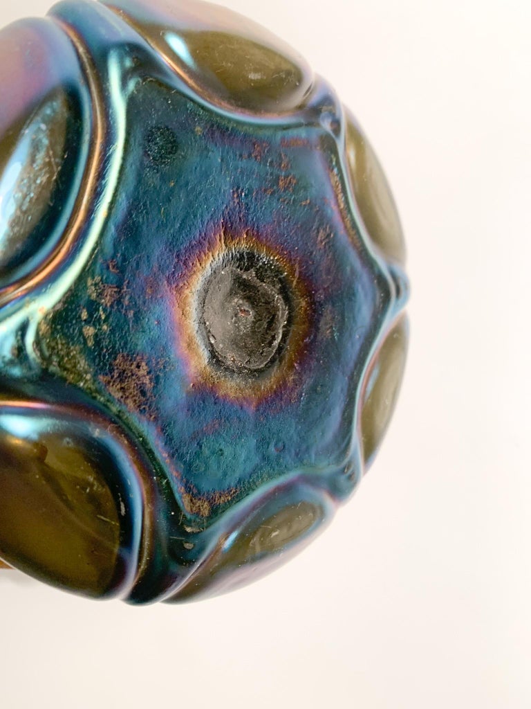 Iridescent Loetz Glass Vase with Flower Opening, 1940s For Sale at 1stDibs