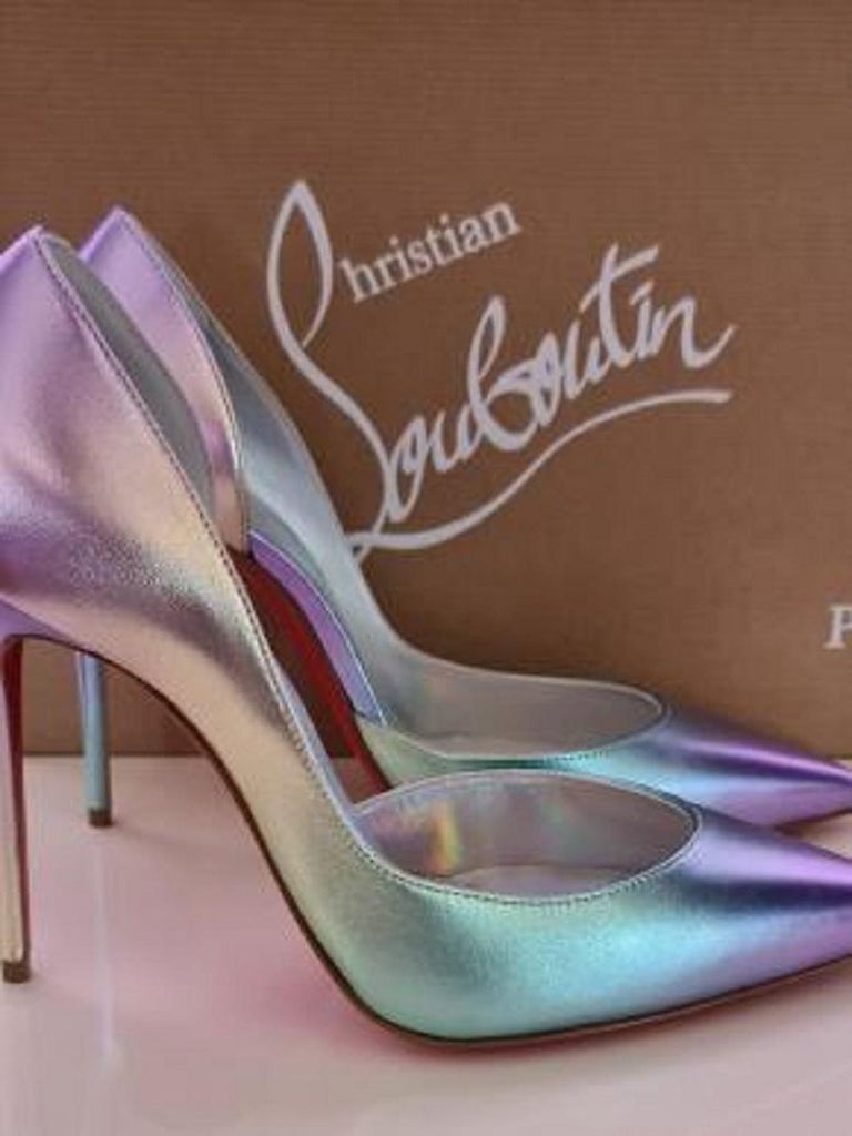 Iridescent Ombre Leather Iriza 100 Heeled Pumps For Sale at 1stDibs