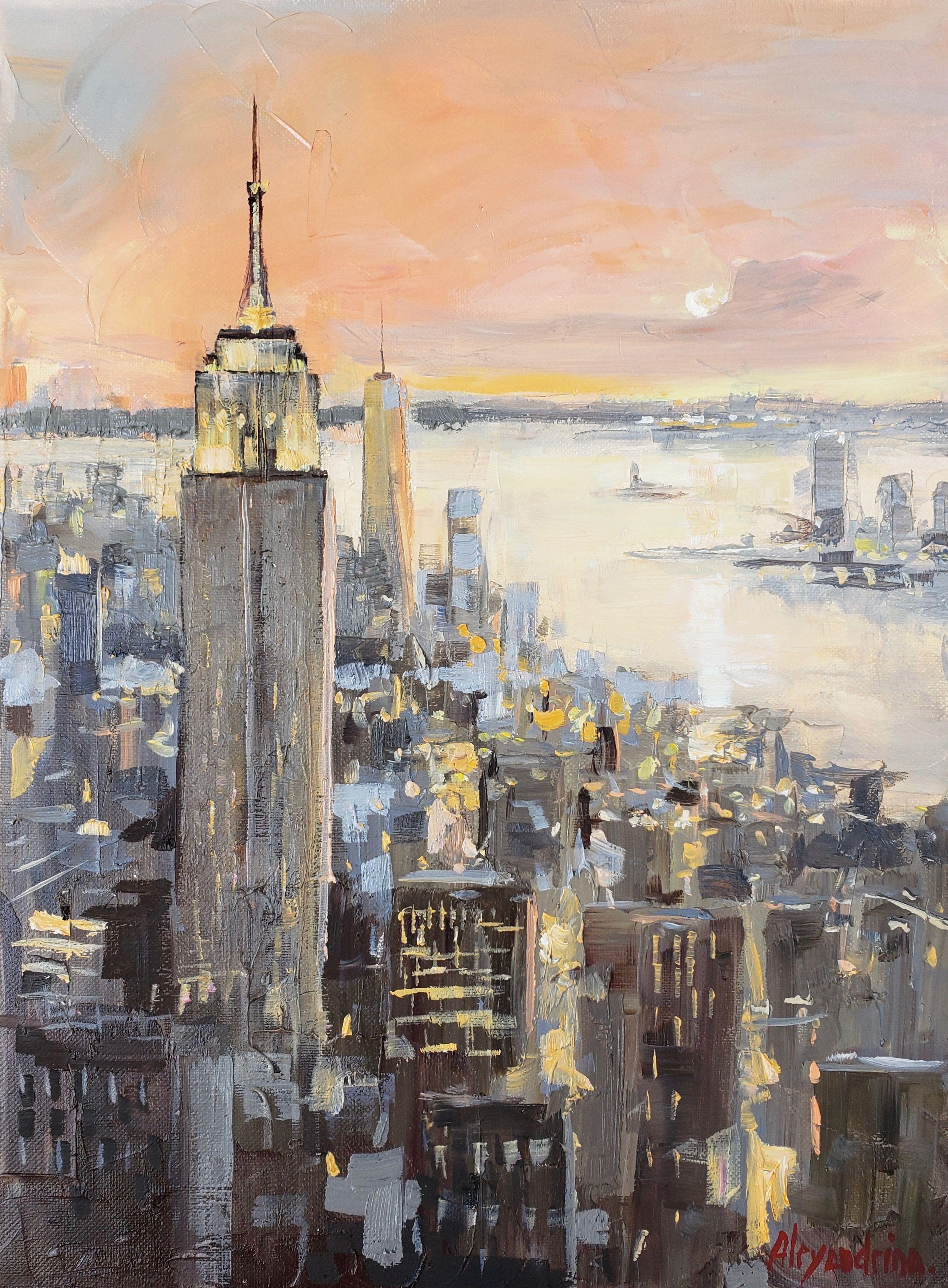 Irina Alexandrina EMPIRE BUILDING, Painting, Oil On Canvas