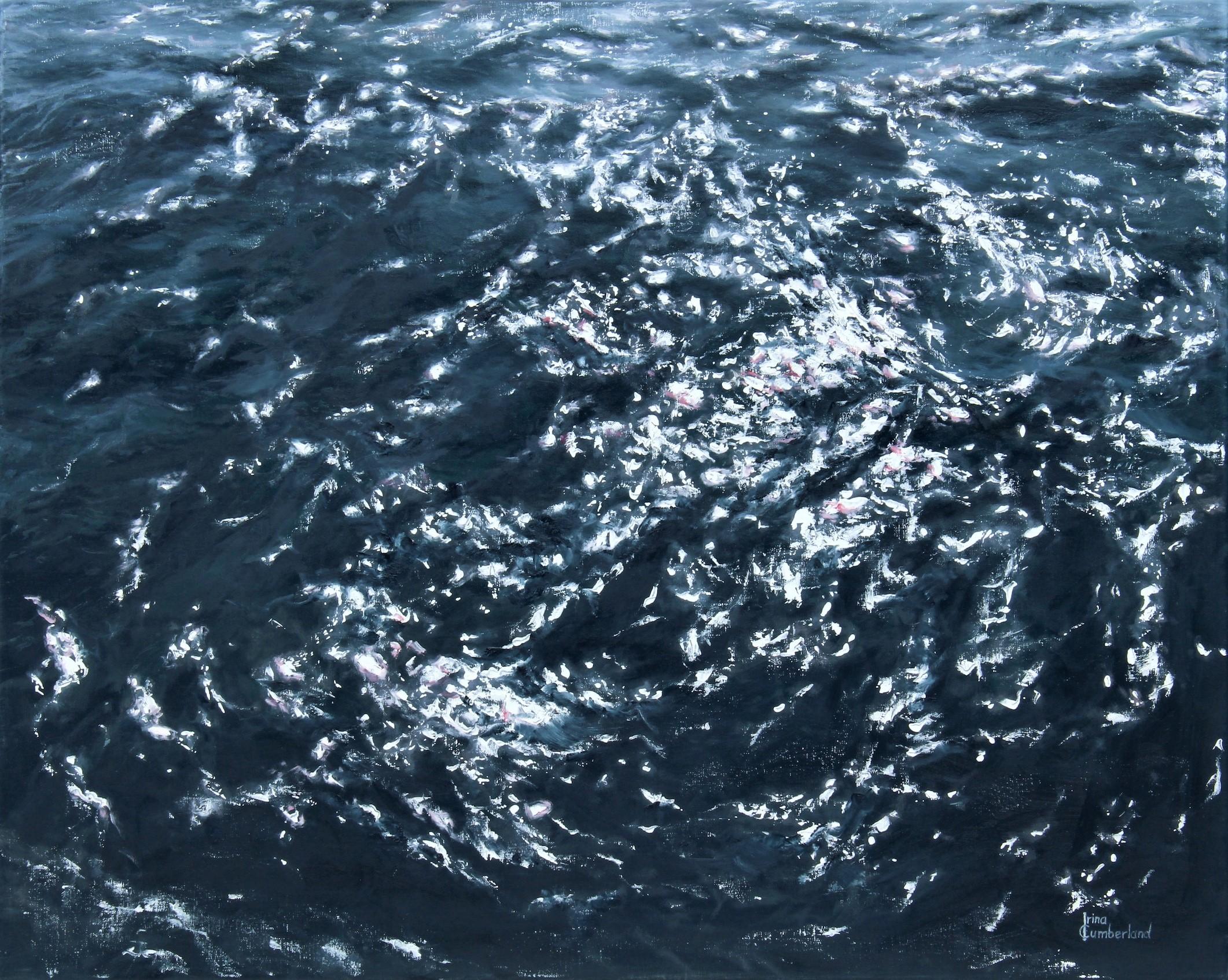 Irina Cumberland - Sea Diamonds Study I original seascape painting at ...