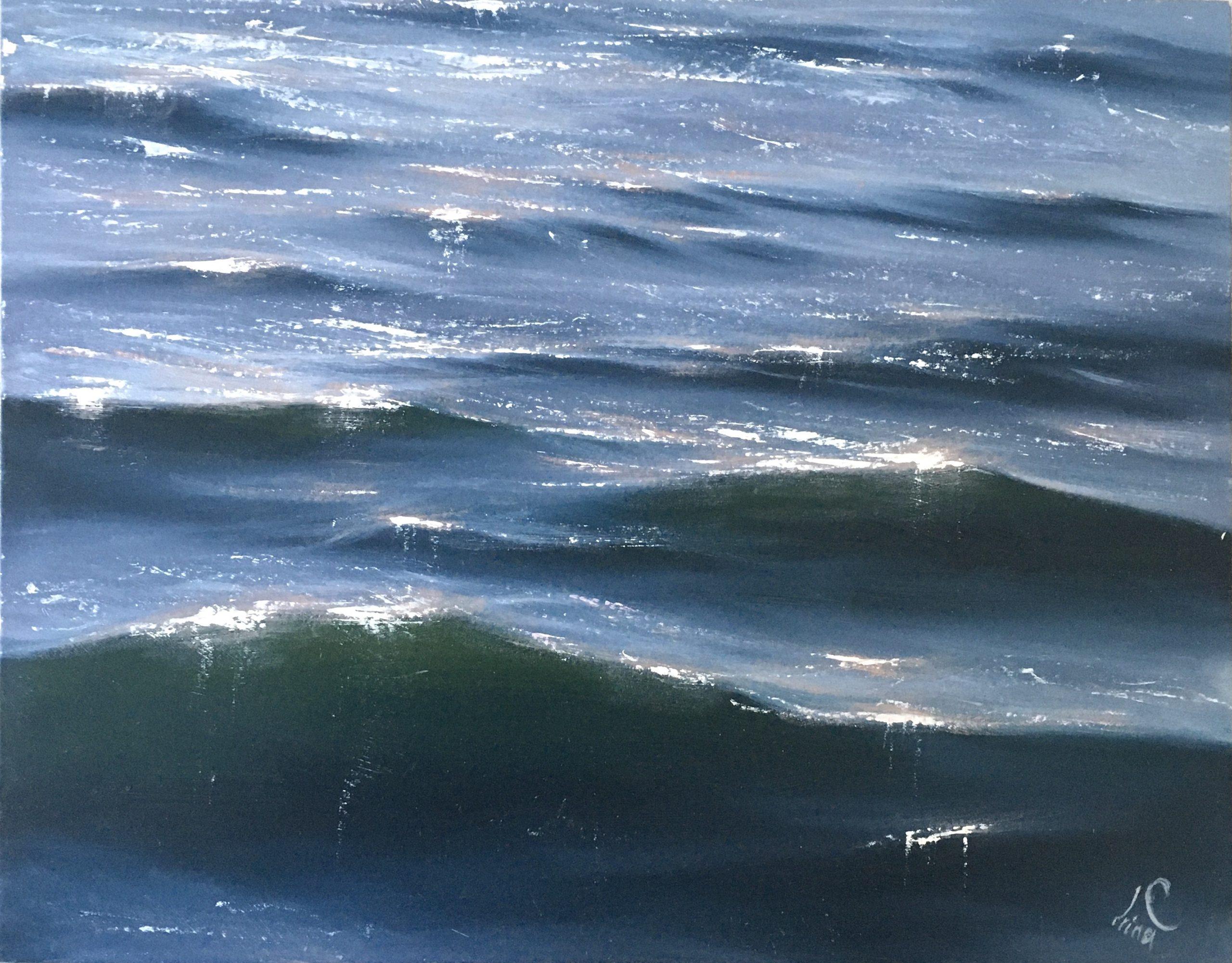 Irina Cumberland - Clear Water Study 11 - seascape natural oil painting modern ocean ...