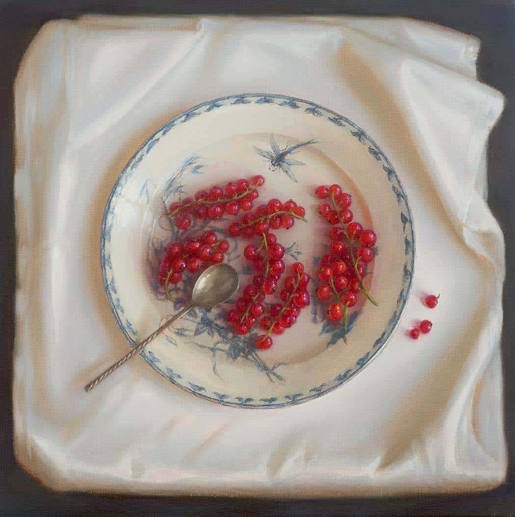 Rebecca Ritchie - Copper Vase, Roses and Red Grapes - original realism ...