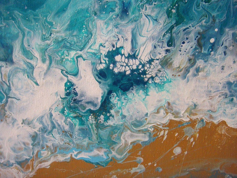 Irini Karpikioti - BLUE TURQUOISE SEA, Painting, Acrylic on Canvas For ...