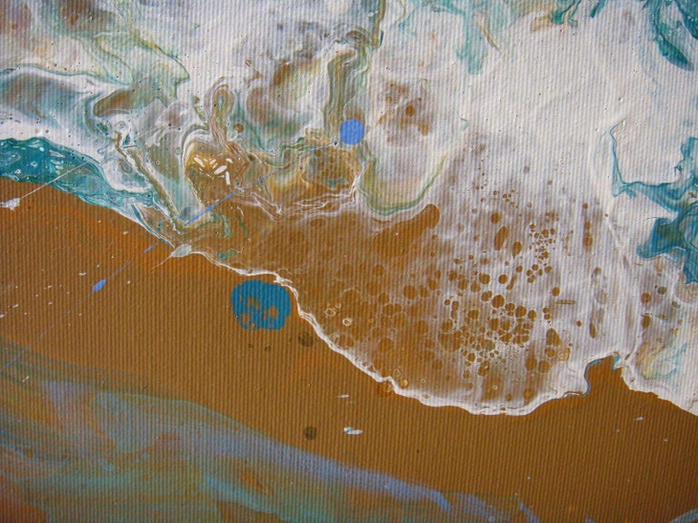 Irini Karpikioti - BLUE TURQUOISE SEA, Painting, Acrylic on Canvas For ...