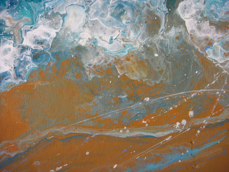 Irini Karpikioti - BLUE TURQUOISE SEA, Painting, Acrylic on Canvas For ...