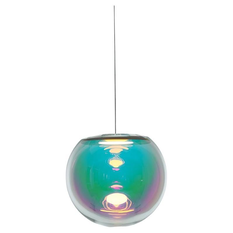 Iris Glass Pendant Light in Gold Indigo by Sebastian Scherer for Neo ...