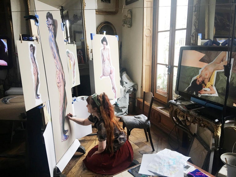 Iris Brosch - MANN MIT MANTEL; Homage to Egon Schiele For Sale at 1stDibs