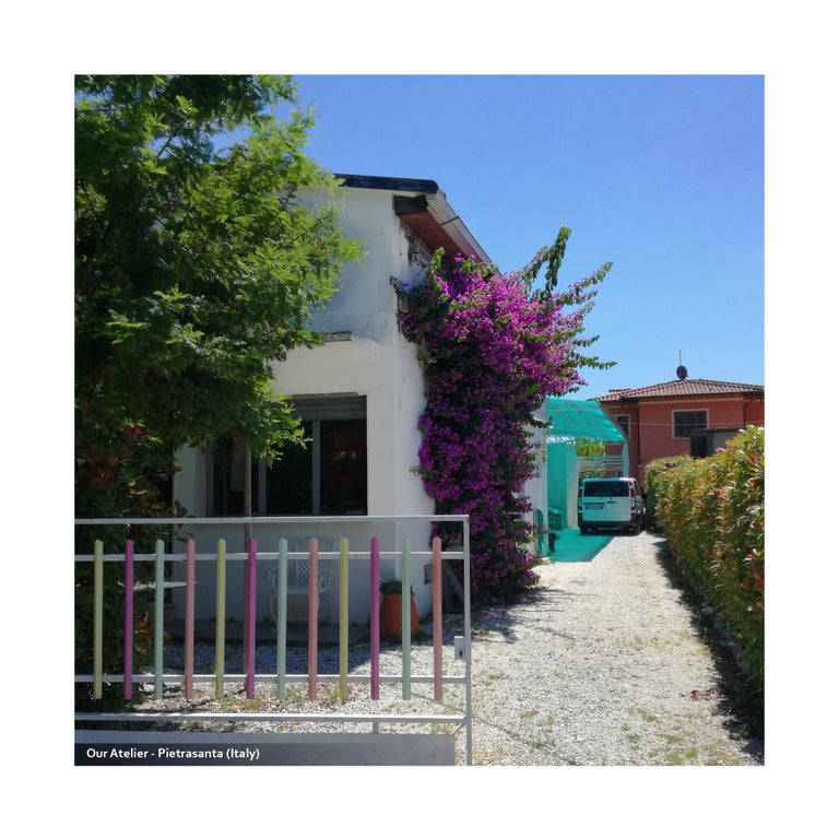 "Iris" Contemporary Mirror, Silvered Glass Slabs, Birch Wood For Sale ...