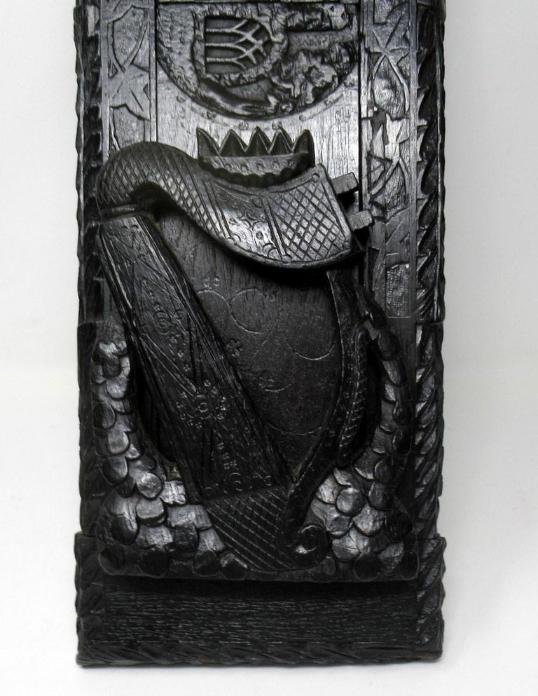 Irish Carved Bog Oak Book Slide Harp Shamrock Cornelius Goggin Dublin ...