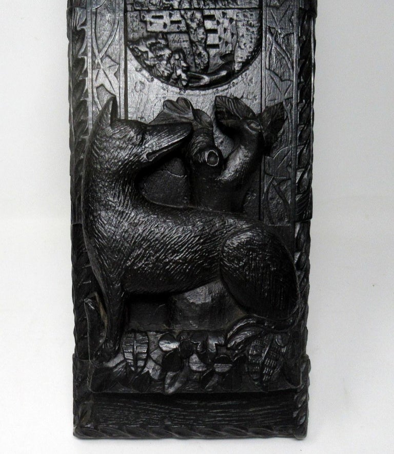 Irish Carved Bog Oak Book Slide Harp Shamrock Cornelius Goggin Dublin ...