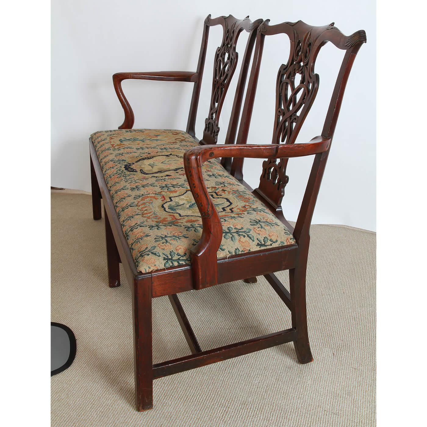 Irish George III Mahogany Double Chair Back Settee at 1stDibs | irish ...