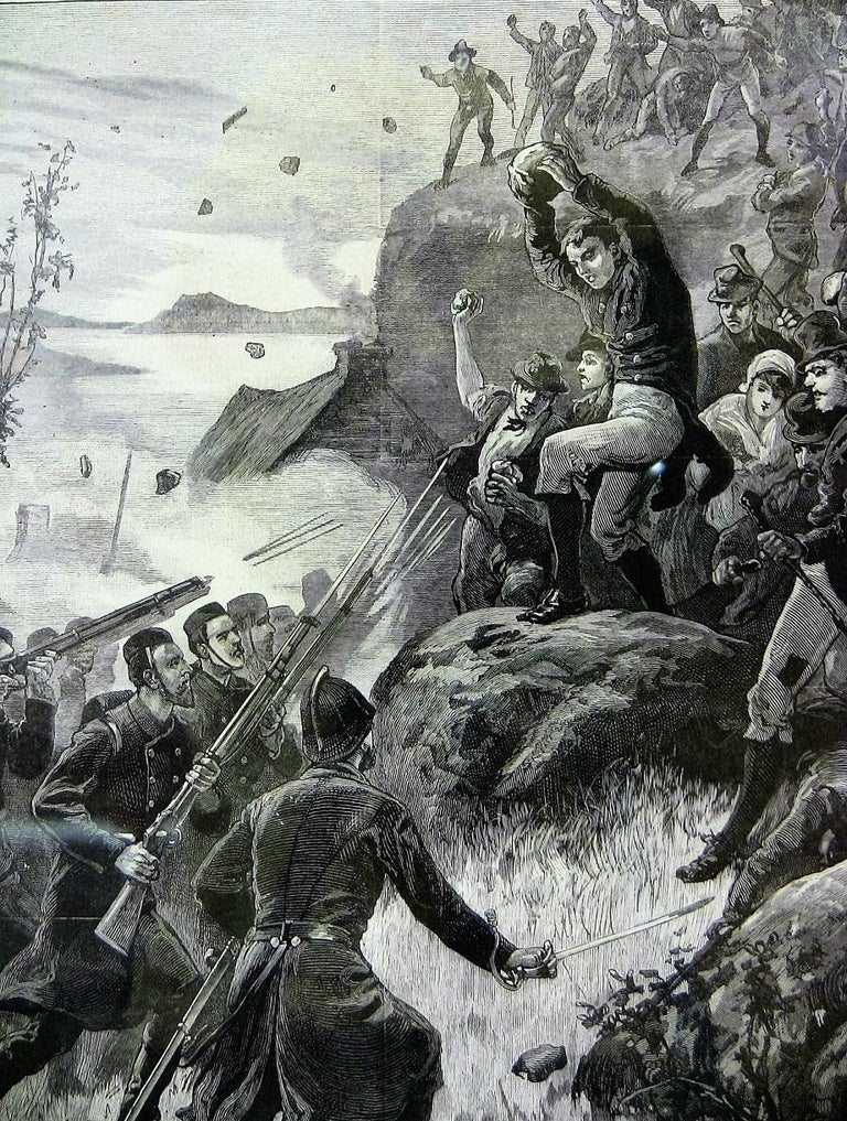 Irish Illustration of the Affray at Belmullet Co Mayo For Sale at 1stDibs